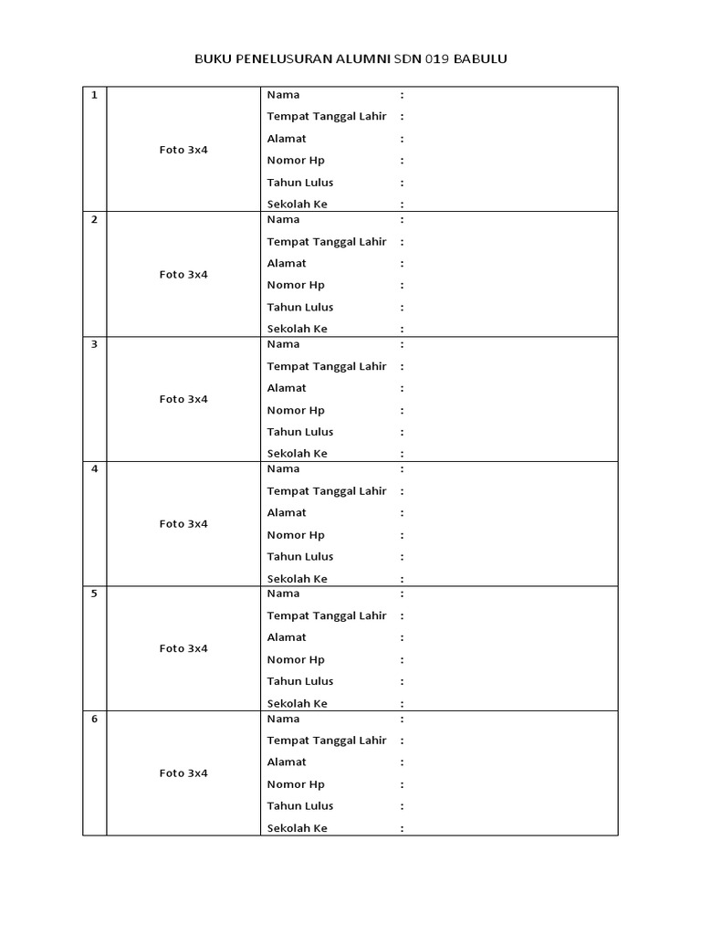 Buku Alumni Siswa | PDF