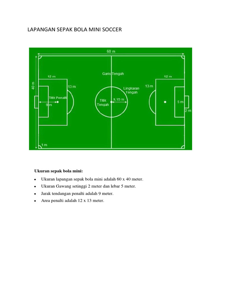 Lapangan Sepak Bola Mini Soccer | PDF