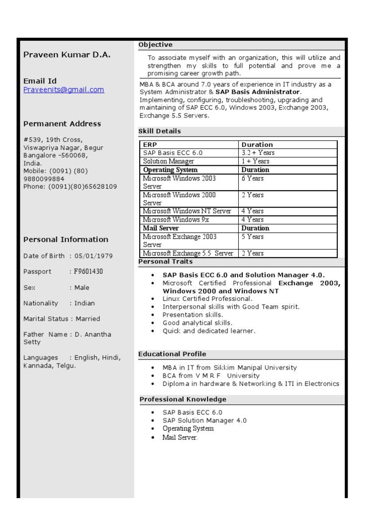 Praveen Kumar D.A.: Email Id | PDF | Microsoft Exchange Server ...