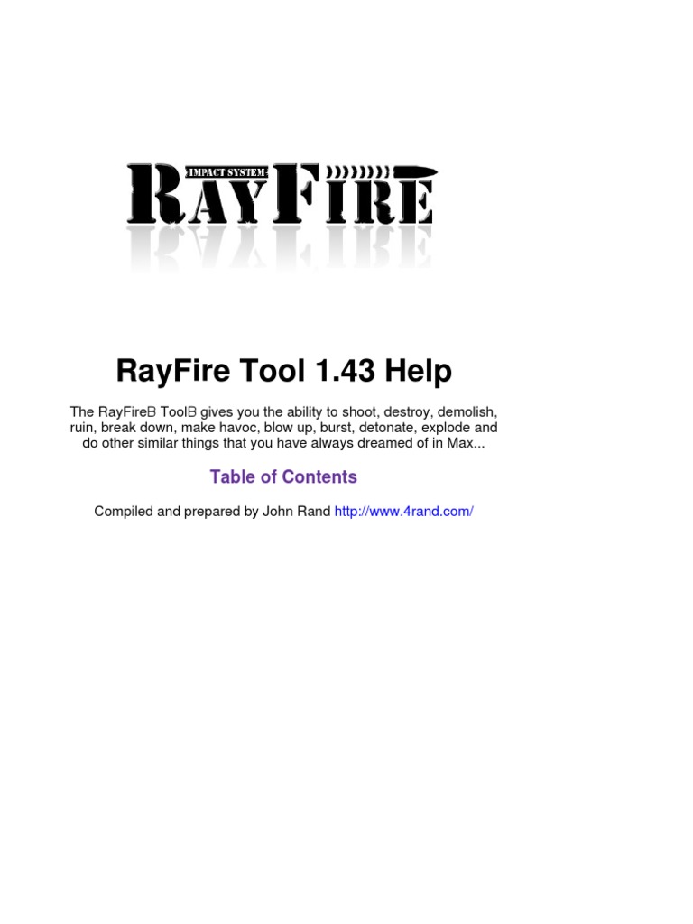 RayFire Tool 1.43 Help | PDF | Collision | Particle