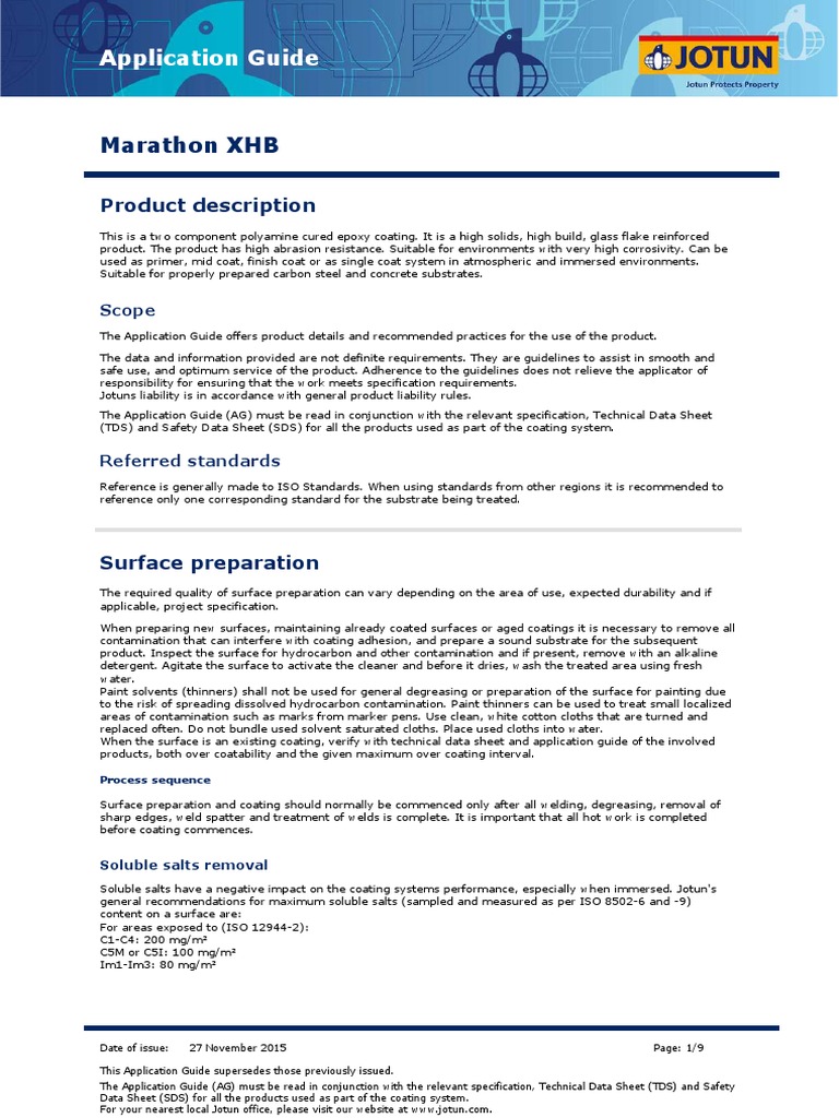 Marathon XHB: Technical Data Sheet Application Guide | PDF | Abrasive ...