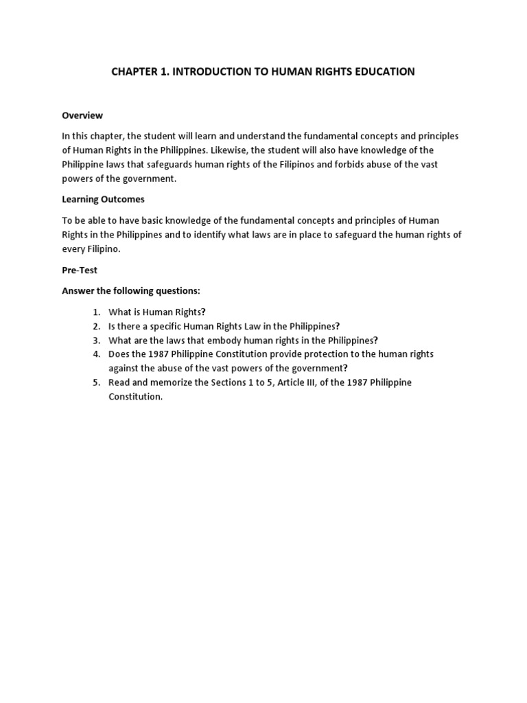 Chapter 1. Introduction To Human Rights Education | PDF | Search And ...
