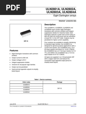 Uln2803a Datasheet Pdf Eight Darlington Arrays ULN2803A Darlington