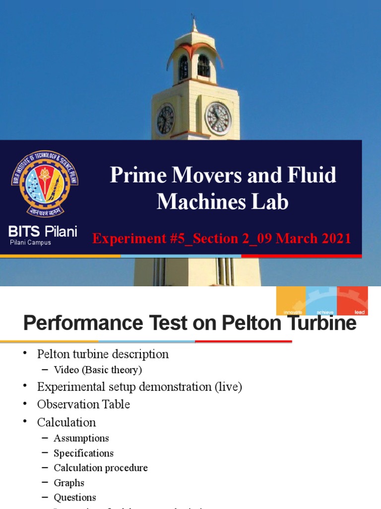 Prime Movers and Fluid Machines Lab: Experiment #5 - Section 2 - 09 March 2021 | PDF | Turbine ...