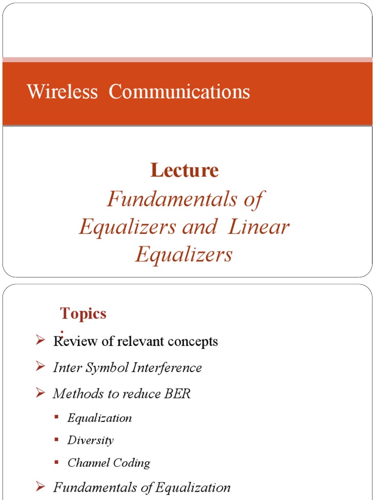 Fundamentals of Equalizers and Linear Equalizers | PDF | Computer Science | Telecommunications ...