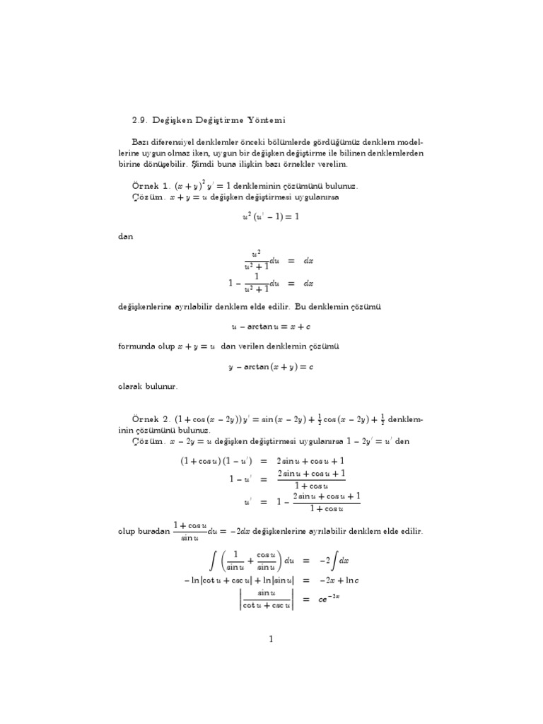Ders7-1-Degisken Degistirme Yontemi | PDF