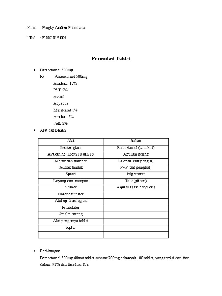 Formulasi Tablet | PDF
