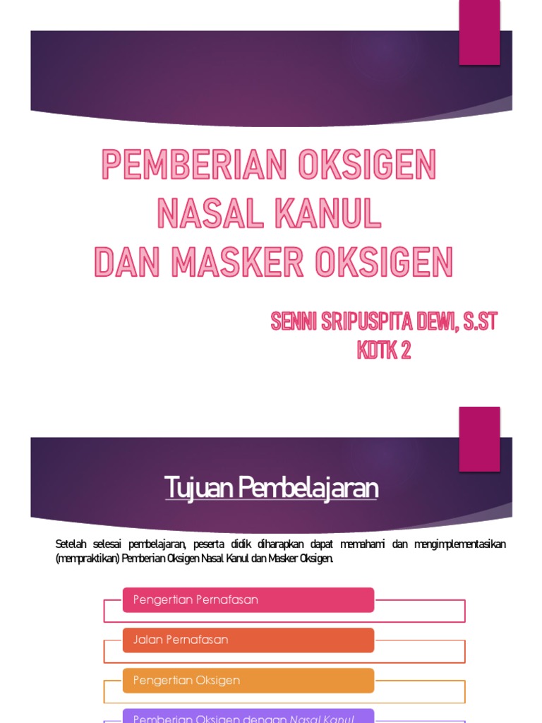 Pemberian Oksigen Nasal Kanul Dan Masker Oksigen | PDF