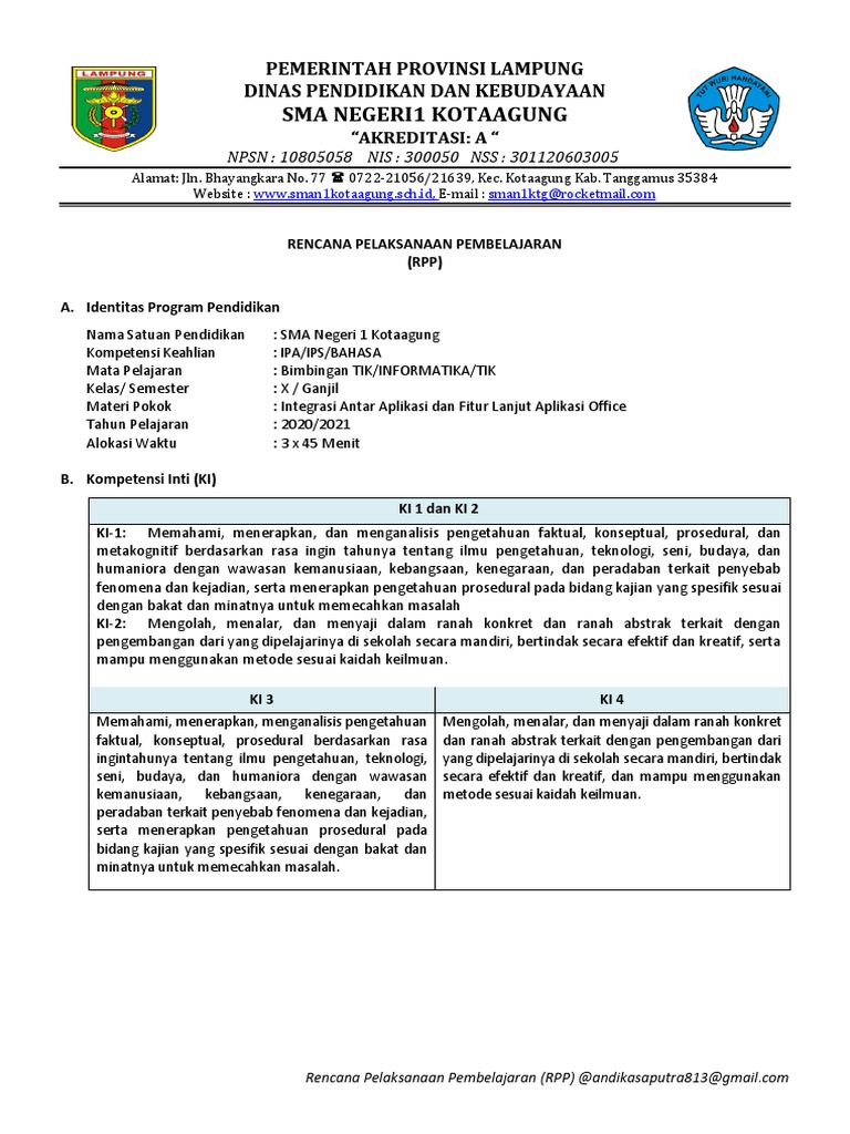 01 RPP TKI Andika | PDF | Komputer