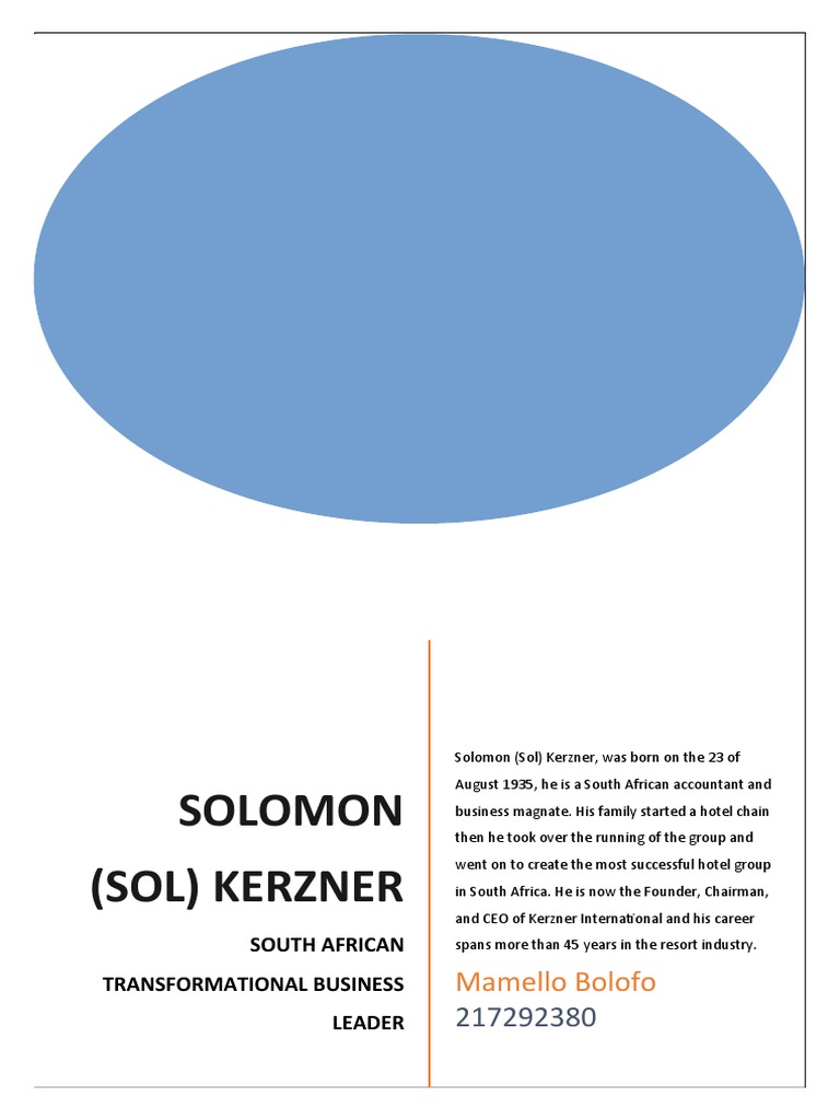Solomon (Sol) Kerzner: Mamello Bolofo | PDF | Human Nature | Hotel And ...