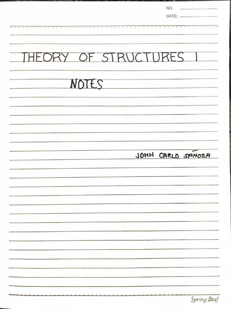 Theory of Structures 1 - Lecture Notes | PDF