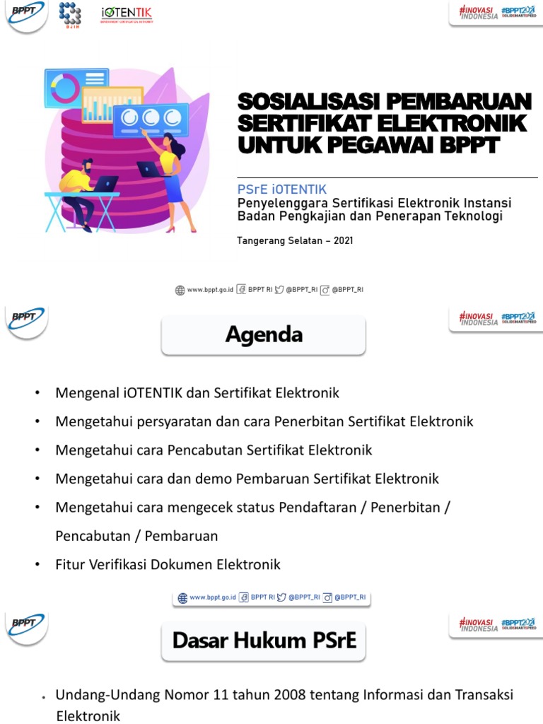 Sosialisasi Pembaruan Sertifikat Elektronik Untuk Pegawai BPPT Version April 2021 - Final ...
