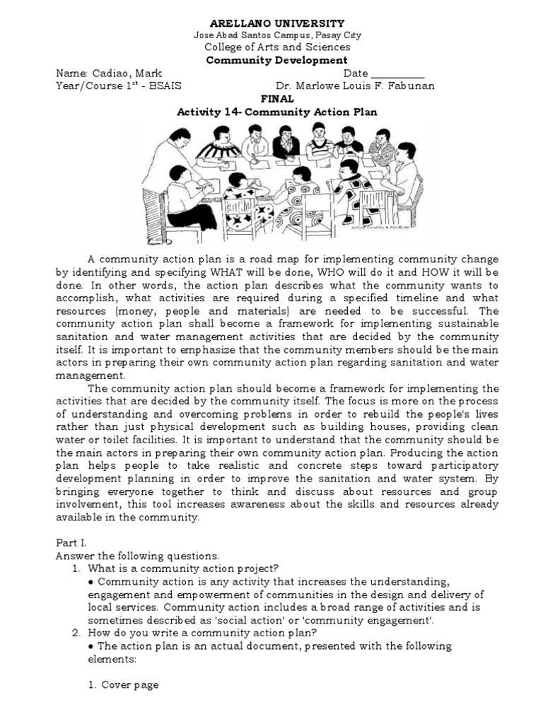 Activity 14 - Community Action Plan | PDF | Human Nature | Business
