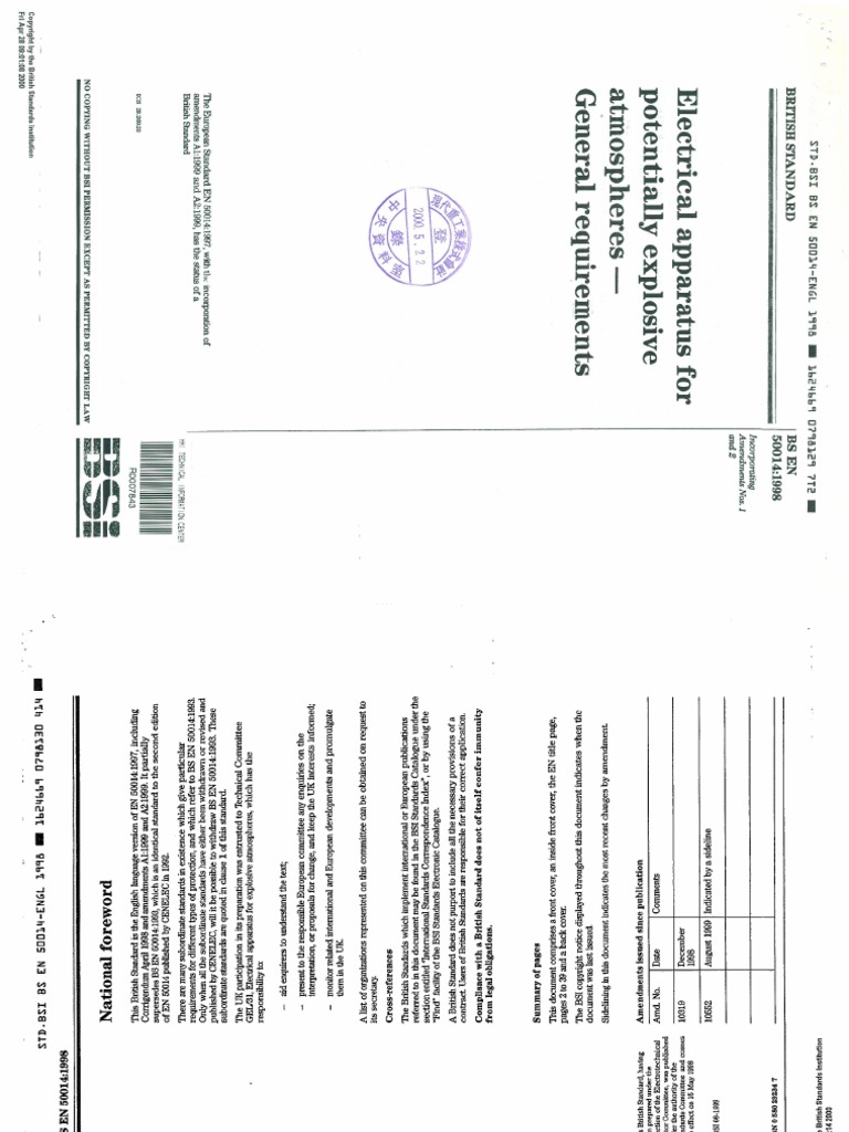 BS en 50014-1998 | PDF