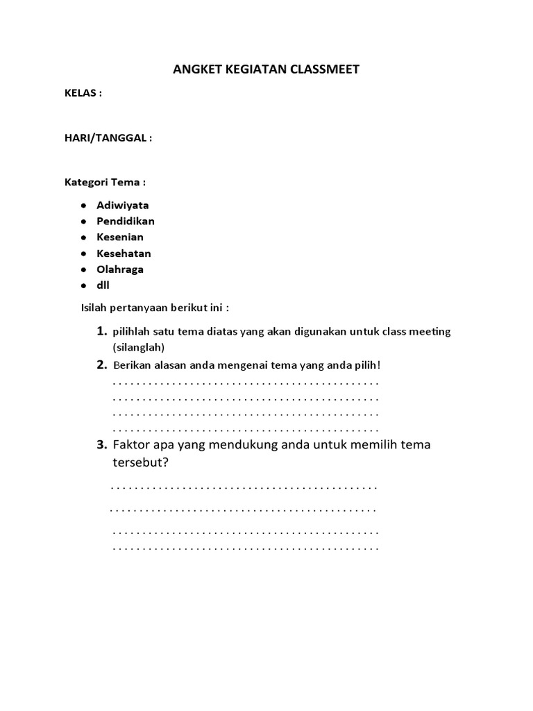 Classmeet Polling Pilihan Tema Edukatif | PDF