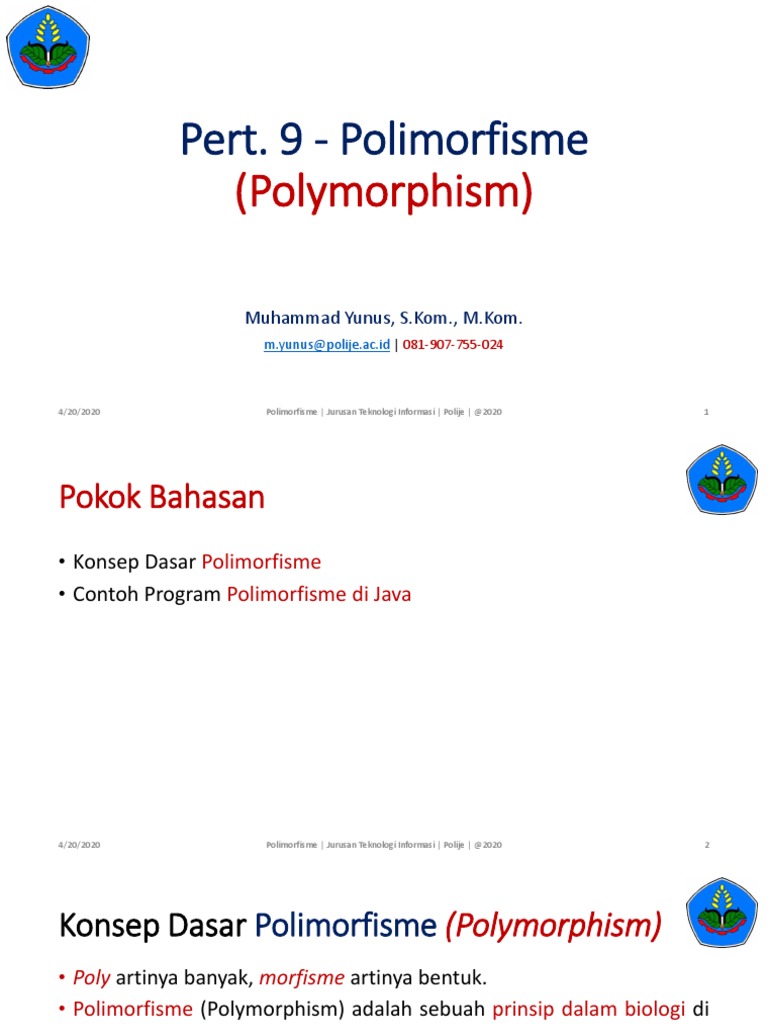 Pert. 9 - Polymorphisme | PDF | Karier & Perkembangan | Komputer