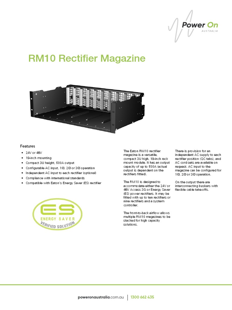 Eaton RM10 Product Brochure | PDF | Rectifier | Electrical Engineering