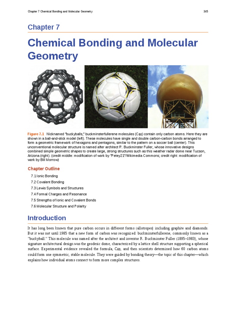 Chemical Bonding and Molecular Geometry: Chapter Outline | PDF | Ion ...