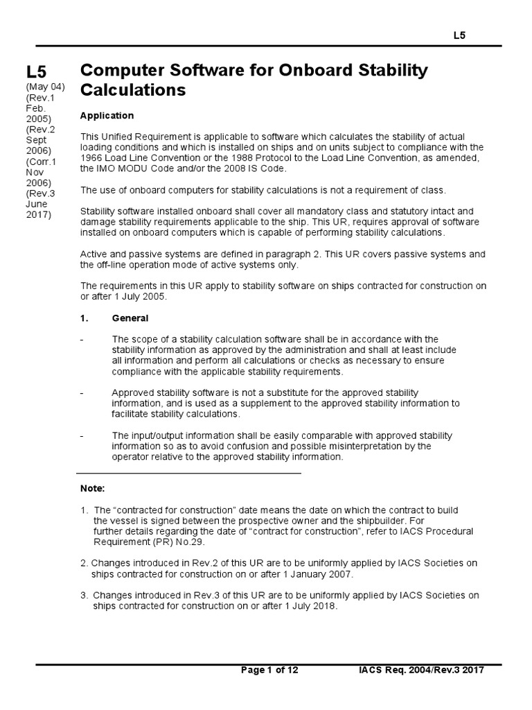 L5 Computer Software For Onboard Stability Calculations L5: Application | PDF | Ships | Software