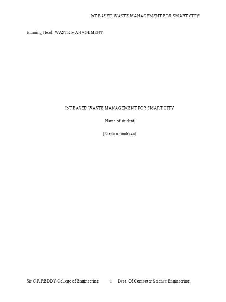 Iot Based Waste Management For Smart City | PDF | Arduino | Internet Of ...