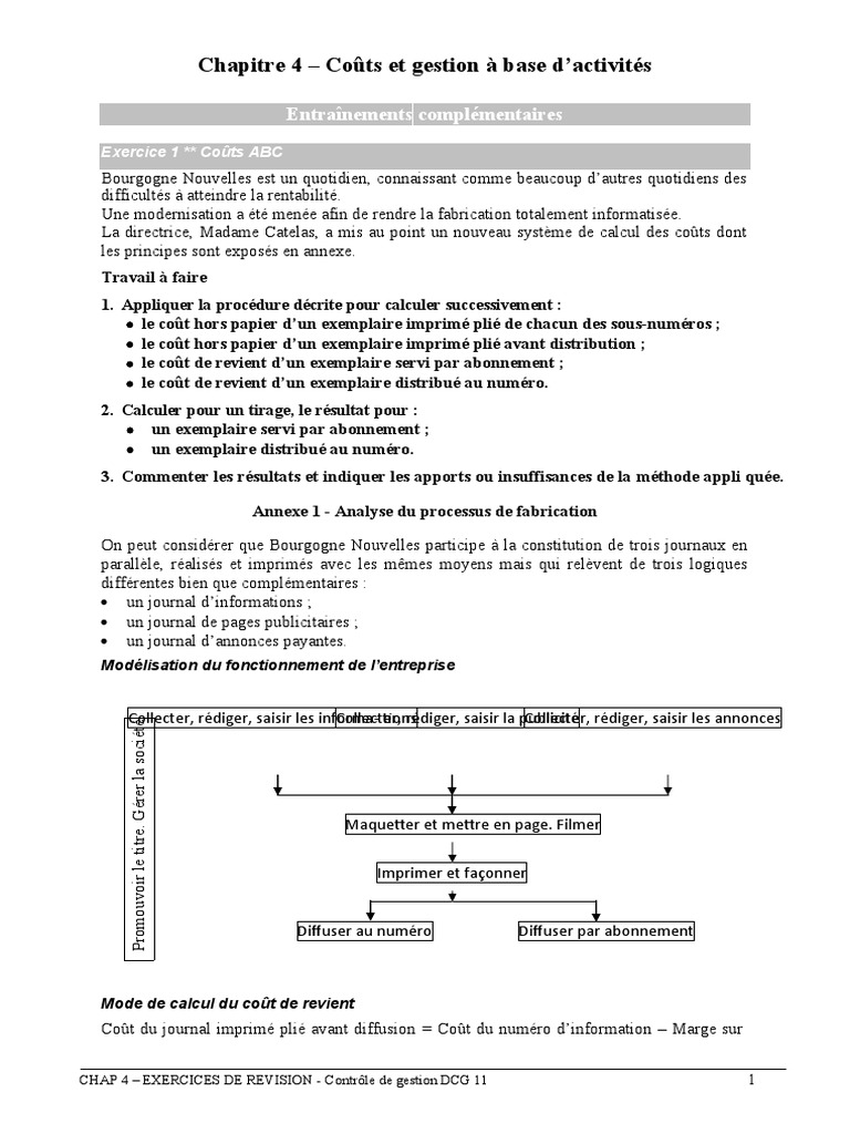 DCG11 Chap 4 Exos Révision Méthode ABC | PDF | Journaux | Sociétés