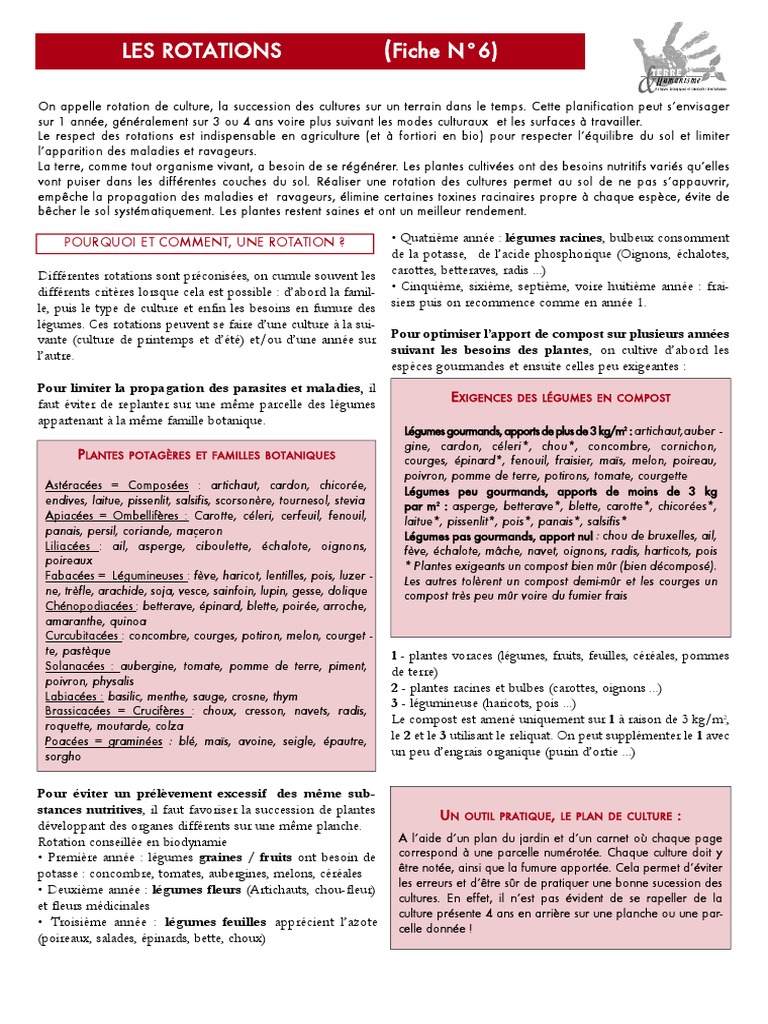 Rotations de Culture en Biodynamie | PDF | Rotation culturale | Légumes