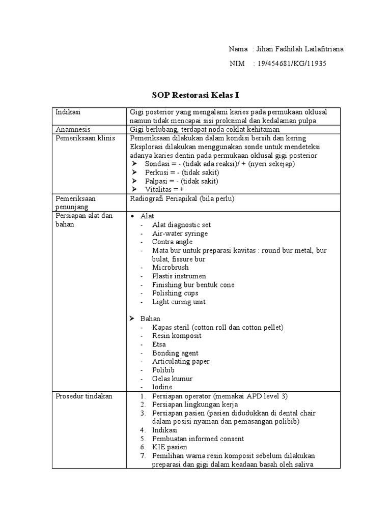 RESTORASI KELAS I | PDF