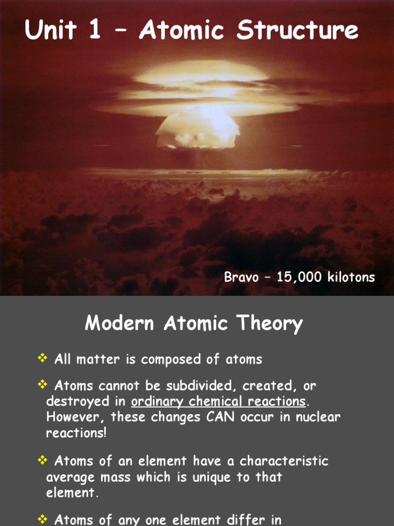 Unit 1 - Atomic Structure: Bravo - 15,000 Kilotons | PDF | Radioactive ...
