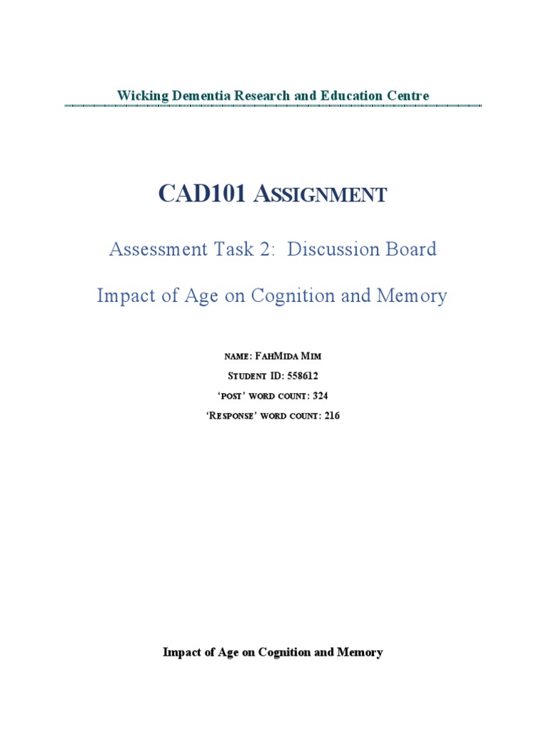 Age-Related Cognitive Decline Analysis | PDF | Working Memory | Memory