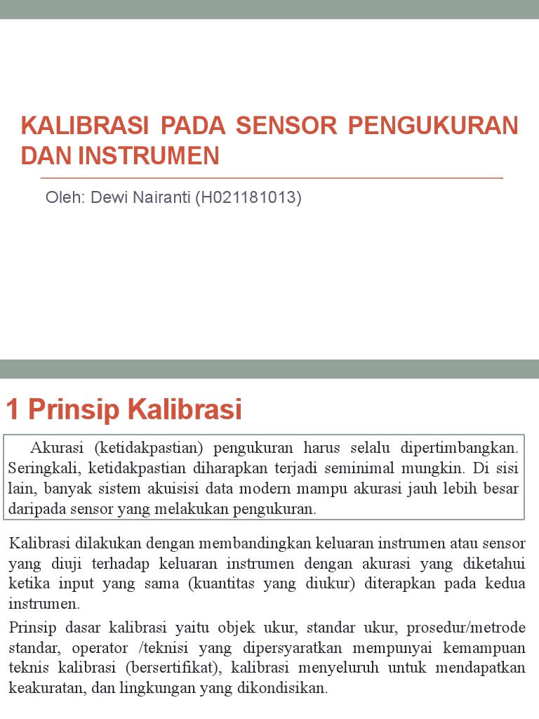 Kalibrasi Sensor Pengukuran & Instrumen | PDF