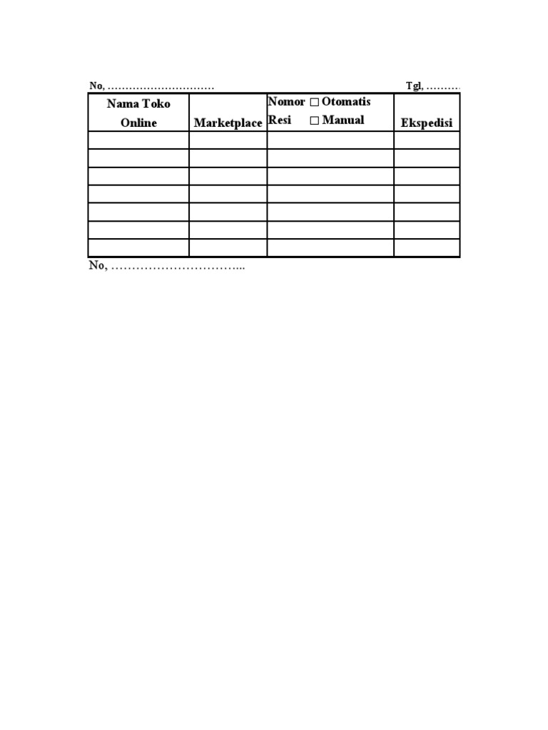 Tanda Terima Barang Excel | PDF