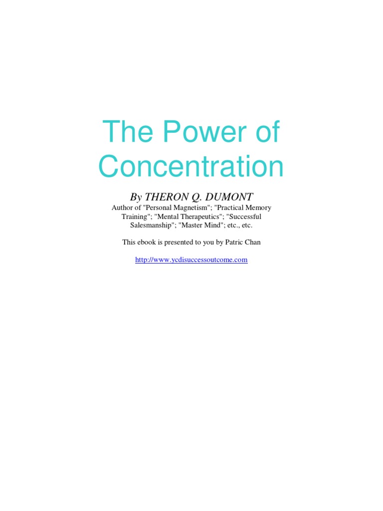 Concentration Power | PDF | Thought | Attention