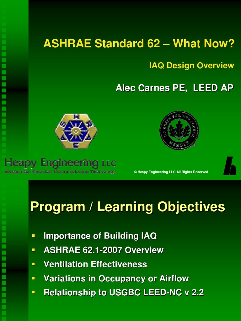 ASHRAE Standard 62-2007 | PDF | Ventilation (Architecture) | Leadership ...