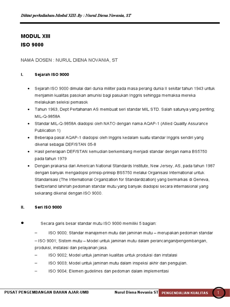 Iso 9000 | PDF | Teknologi & Rekayasa