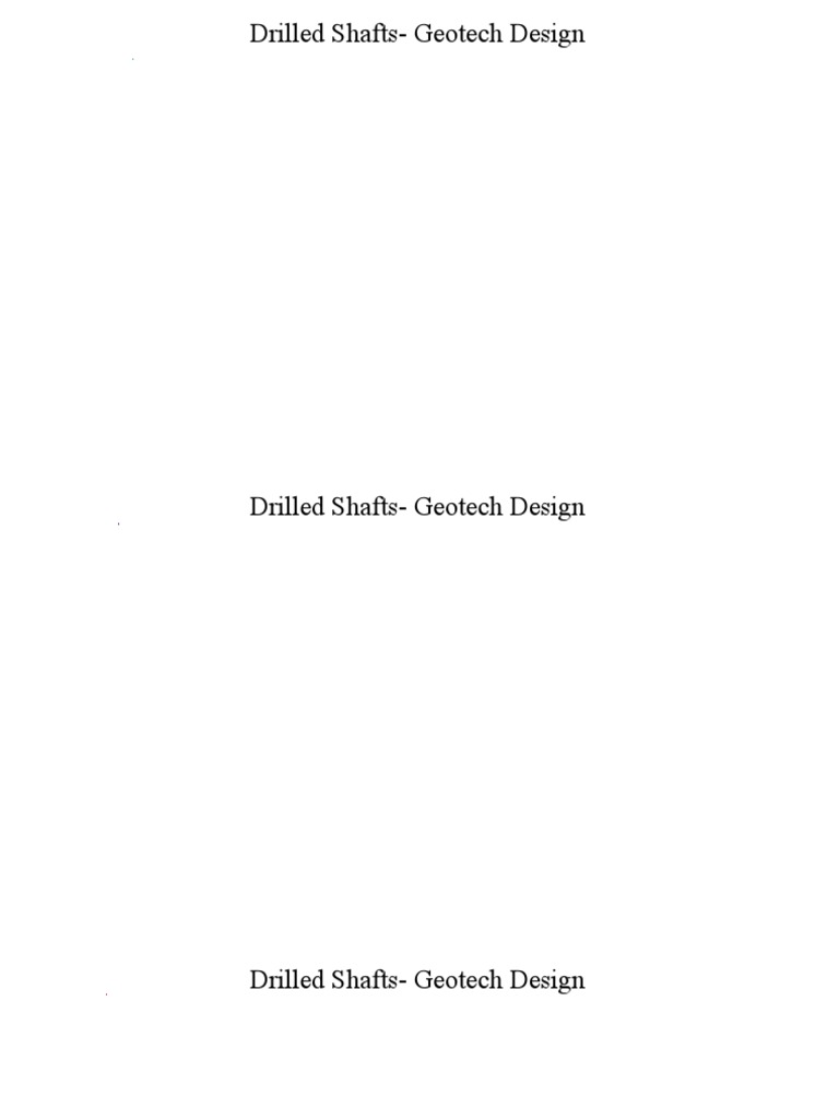 Drilled Shaft Geotechnical Design | PDF | Geotechnical Engineering ...