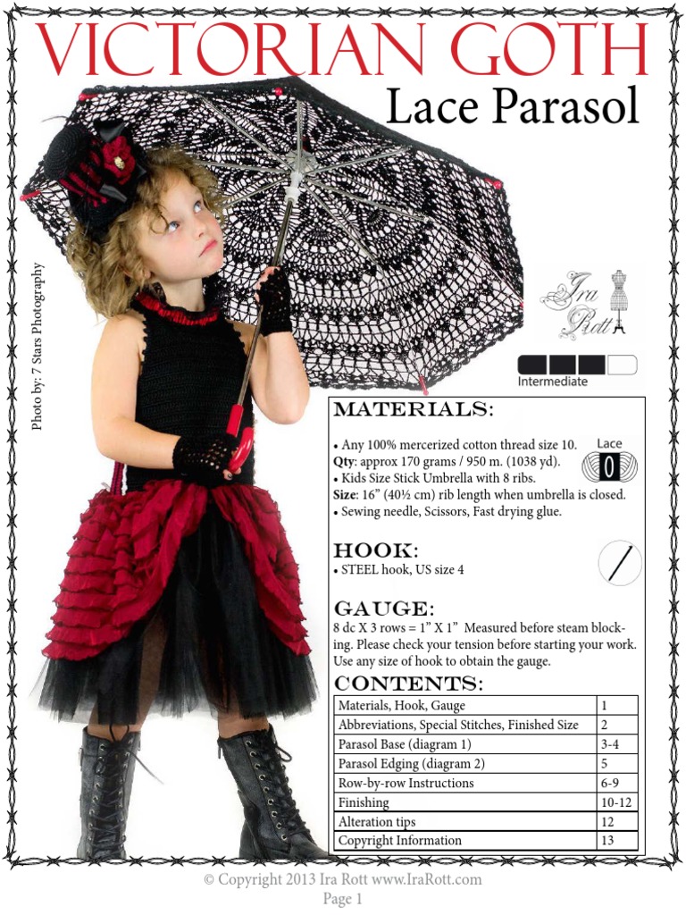 Victorian Goth Parasol by Ira Rott | PDF | Crochet | Needlework