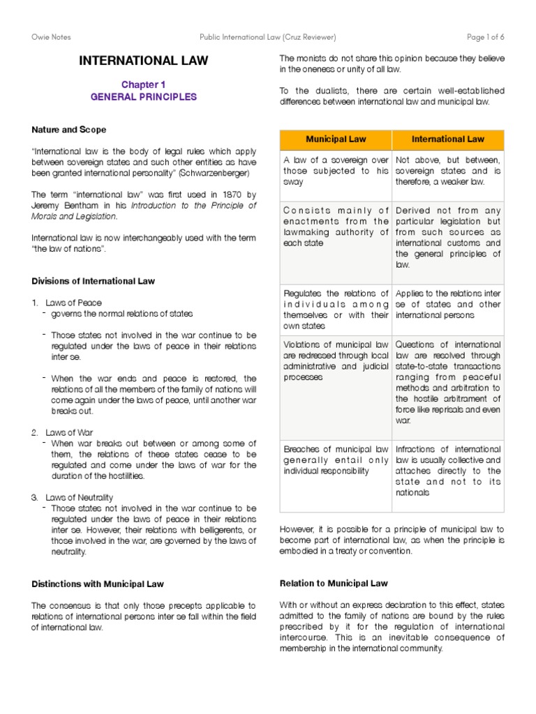PIL Module 1 Owie Notes | Download Free PDF | International Law | Precedent