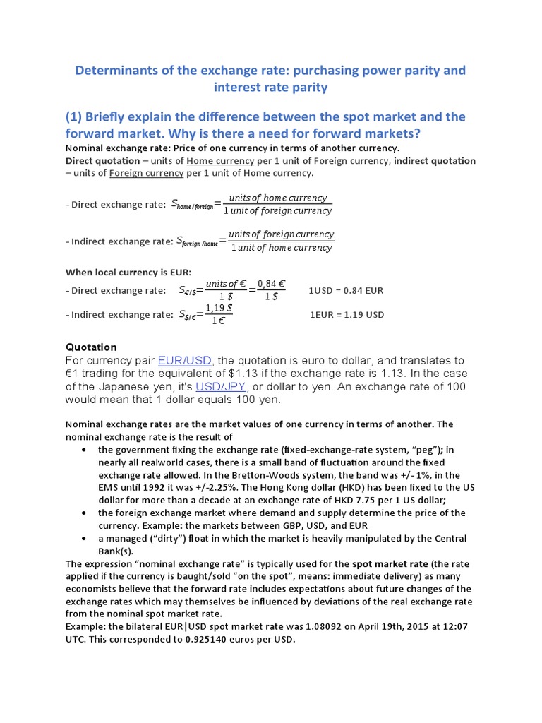 9 Determinants of The Exchange Rate Purchasing Power Parity and ...