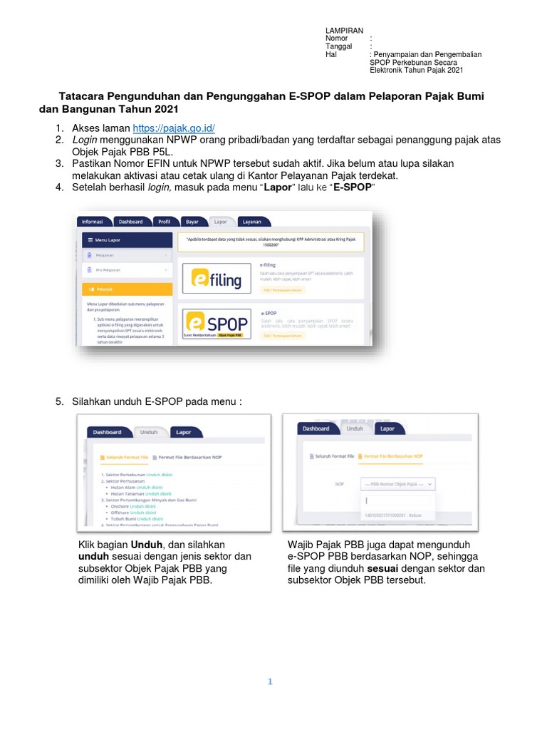 Lampiran Petunjuk Pengisian Dan Pelaporan SPOP Perkebunan | PDF