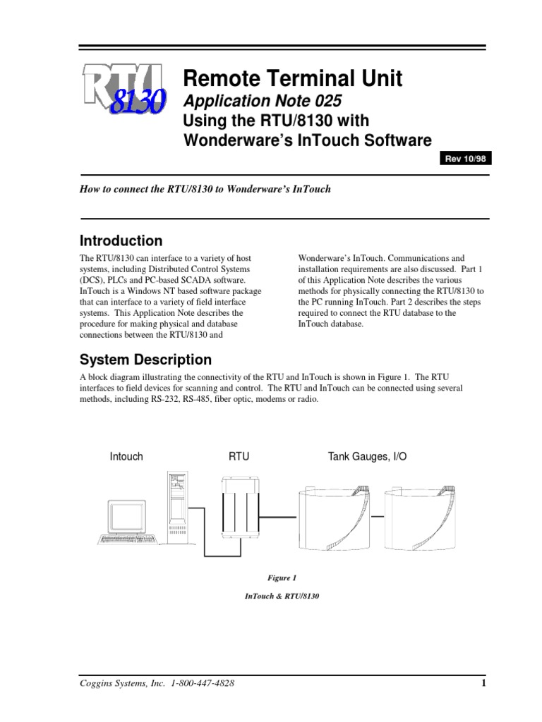 Using The RTU8130 With Intouch Wonderware | PDF | Modem | Data Transmission