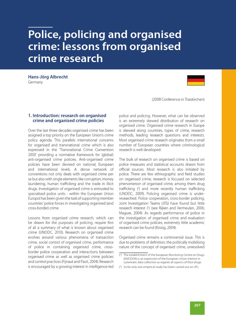 Role of Police in Organized Crime | PDF | Organized Crime | Illegal ...