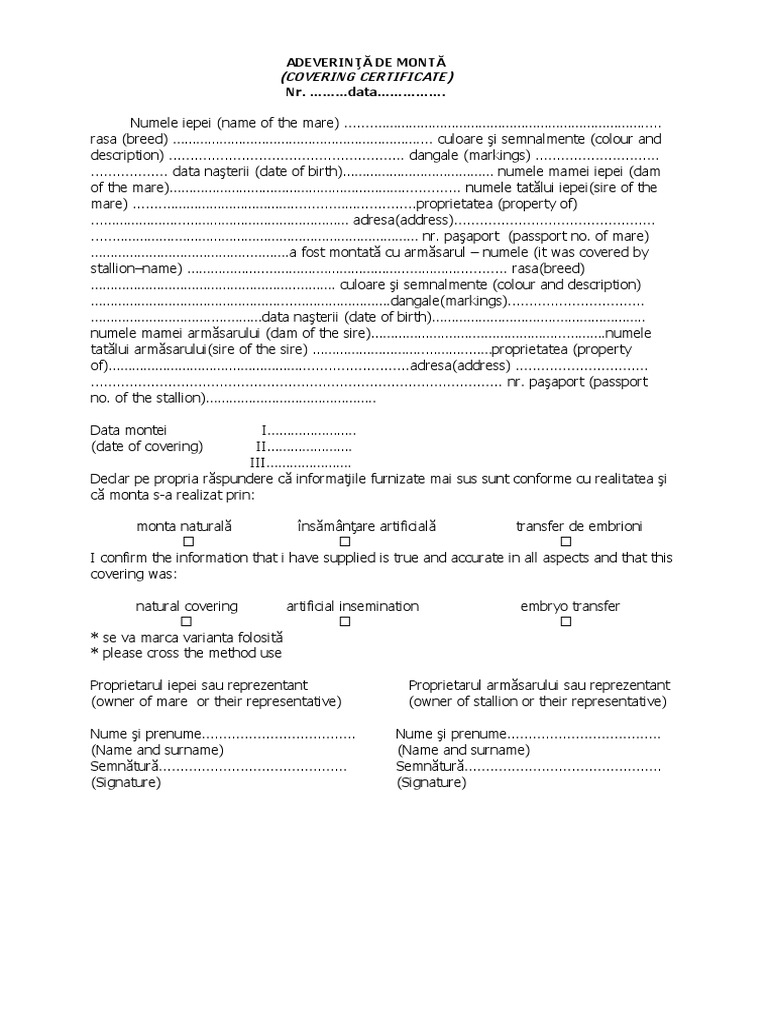 Adeverinta Monta | PDF