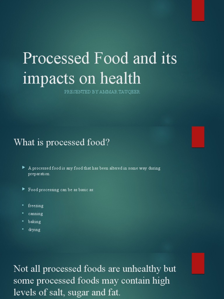 Processed Food and Its Impacts On Health | PDF | Convenience Food ...
