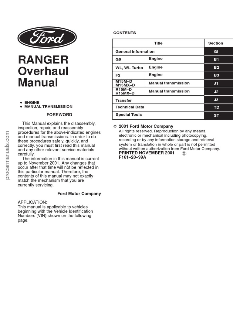 A Comprehensive Guide to Servicing Ranger Engines and Manual ...