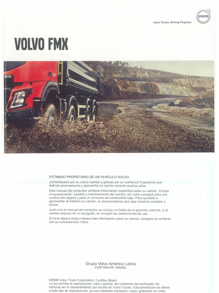 Manual de Usuario y Mantenimiento Volvo FMX | PDF