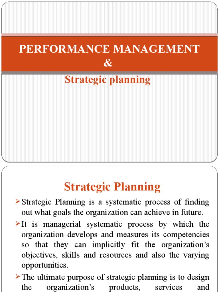 Performance Management & Strategic Planning | PDF | Strategic ...