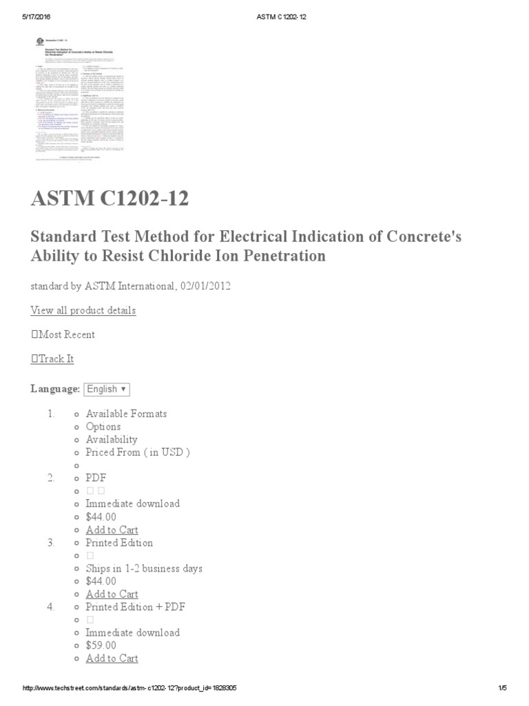 ASTM C1202: Chloride Ion Test Method | PDF | Concrete | Computing