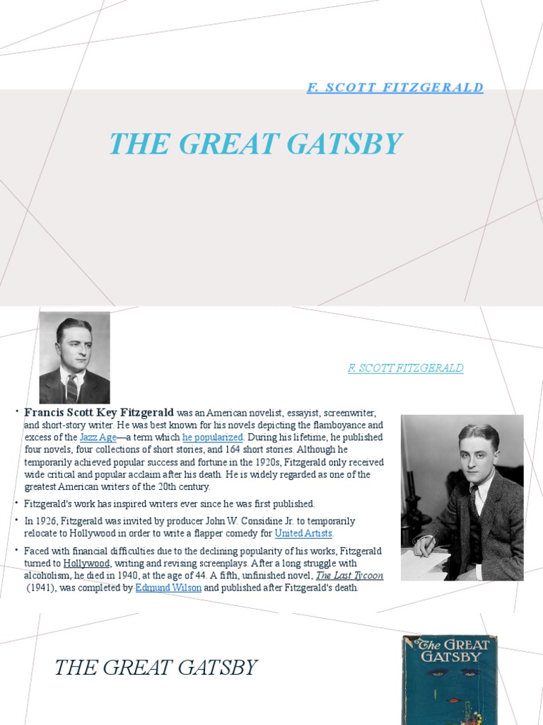 The Great Gatsby: F. Scott Fitzgerald | PDF | F. Scott Fitzgerald | The ...