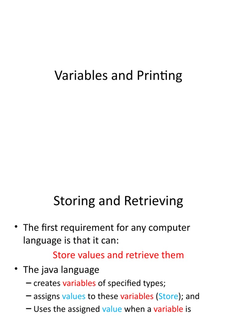1.1-Variables and Printing | PDF | Data Type | Variable (Computer Science)