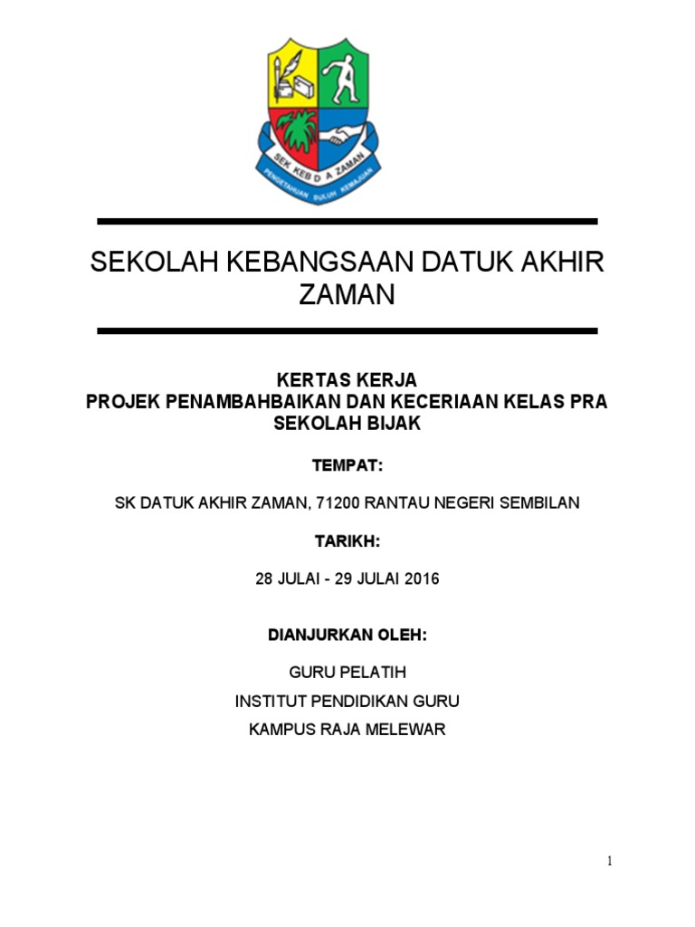Kertas Kerja Keceriaan PraSekolah | PDF